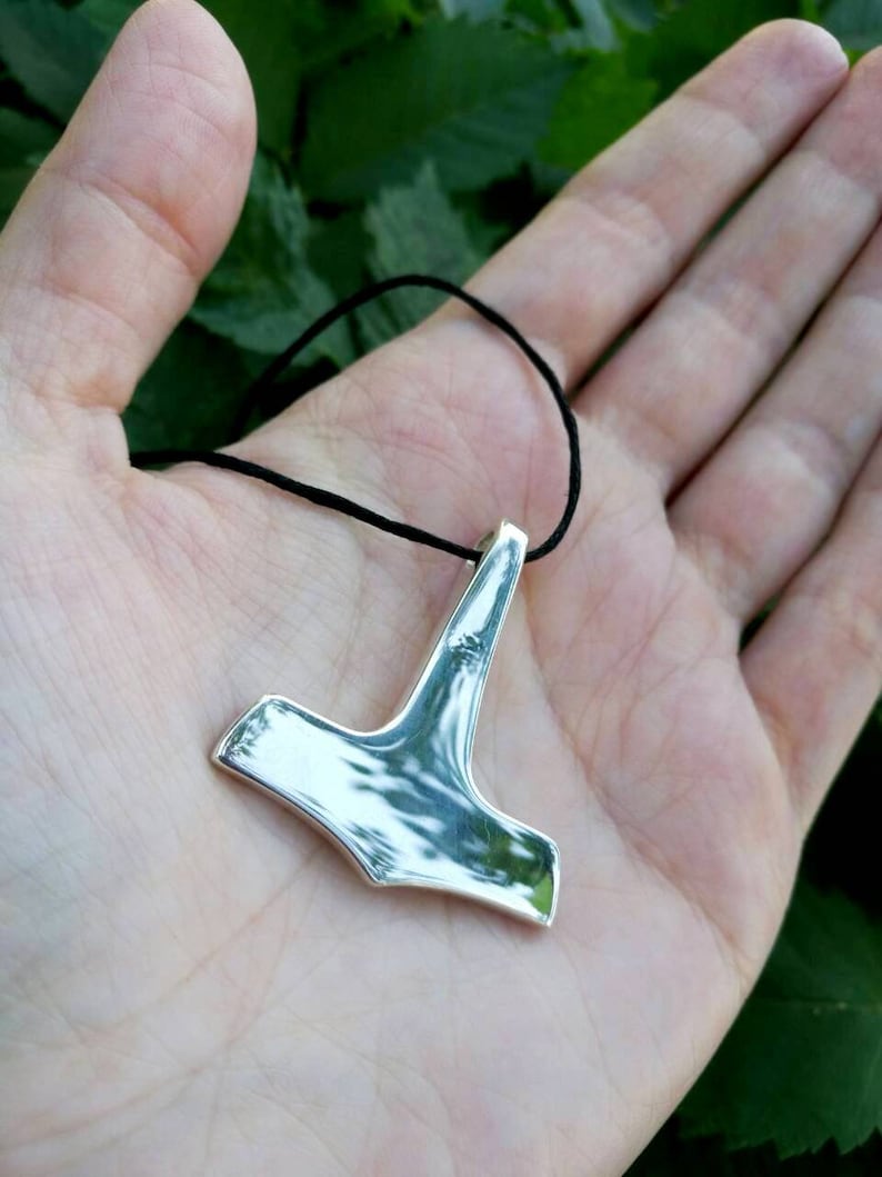 Silver Mjolnir Necklace Thor's Hammer Pendant Viking - Etsy