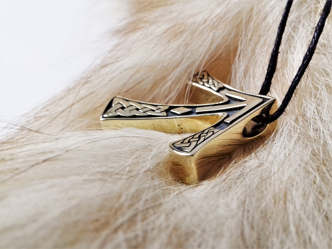 Tyr rune pendant Teiwaz bronze Viking jewelry Tiwaz rune | Etsy