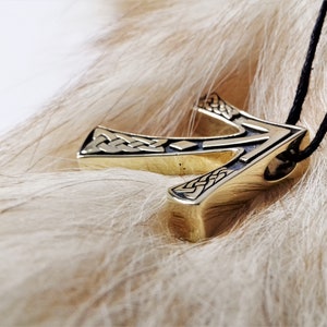 Tyr Rune Pendant, Teiwaz Bronze, Viking Jewelry, Tiwaz Rune Pendant ...