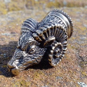 Knife Pommel Ram Head, Goat Bolster for Skewers, Guard Bolster Pommel ...