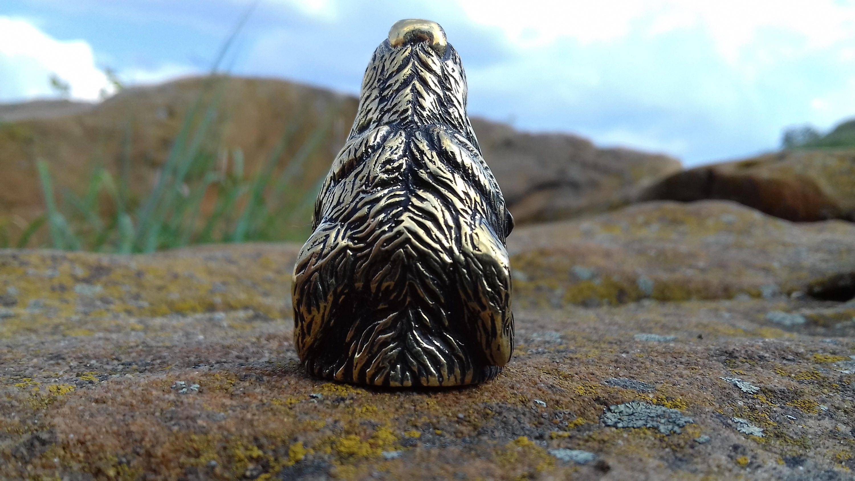 Knife Pommel Wolf Head, Wild Dog Guard Bolster Pommel, Custom Knife ...