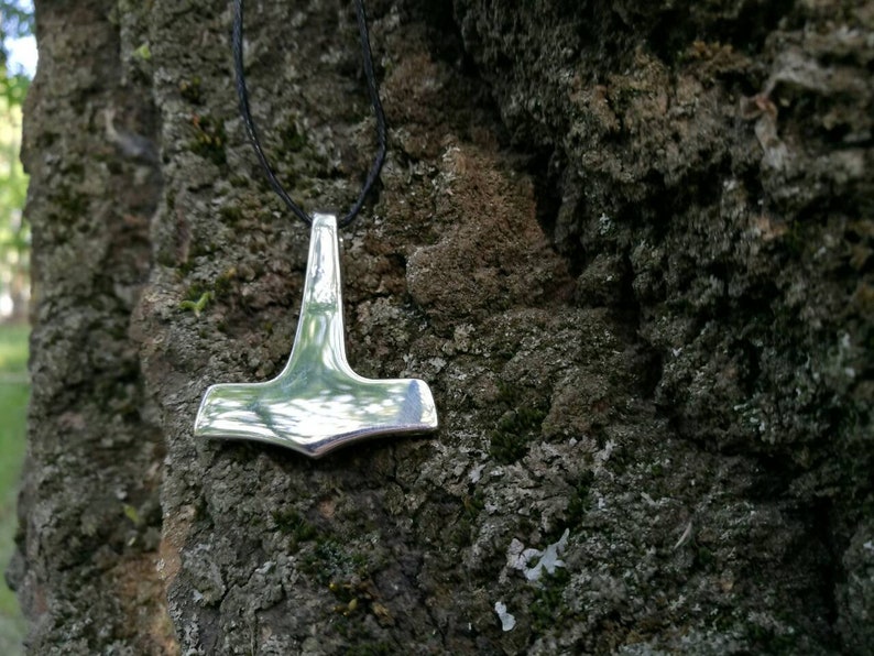 Silver mjolnir necklace Thor's hammer pendant Viking | Etsy