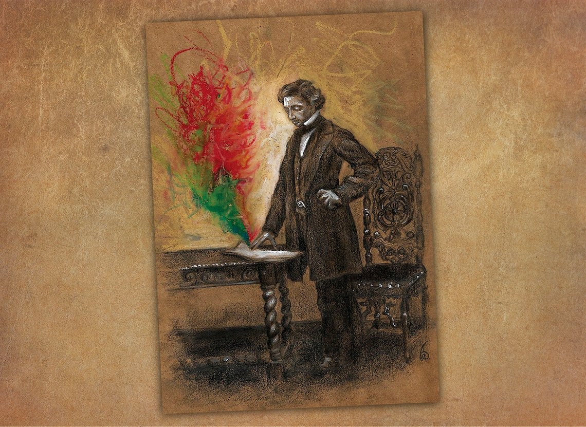 Art Print From Original Drawing Lewis Carroll Writing | Etsy