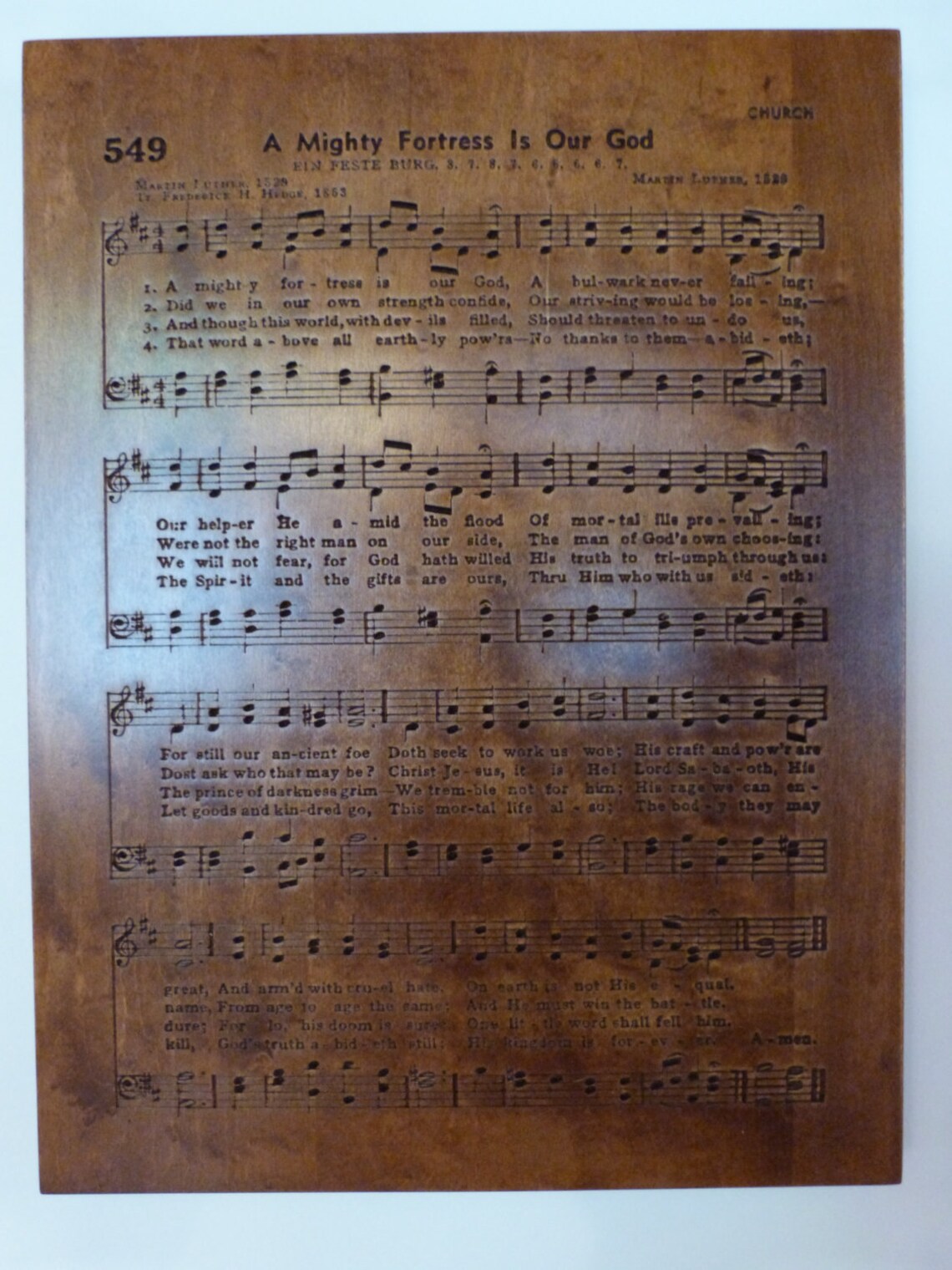 A Mighty Fortress is Our God Martin Luther Hymn Wooden Hymn Carving - Etsy