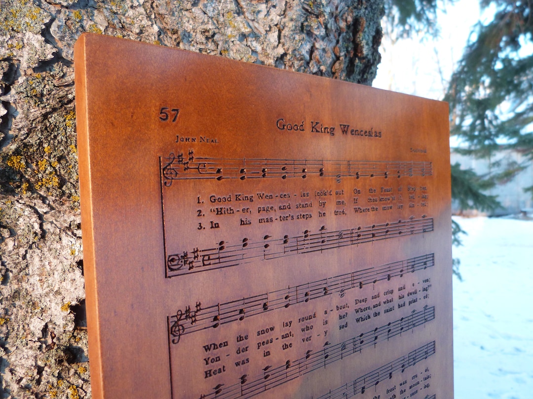 Good King Wenceslas Christmas Carol Wooden Carving Gift - Etsy