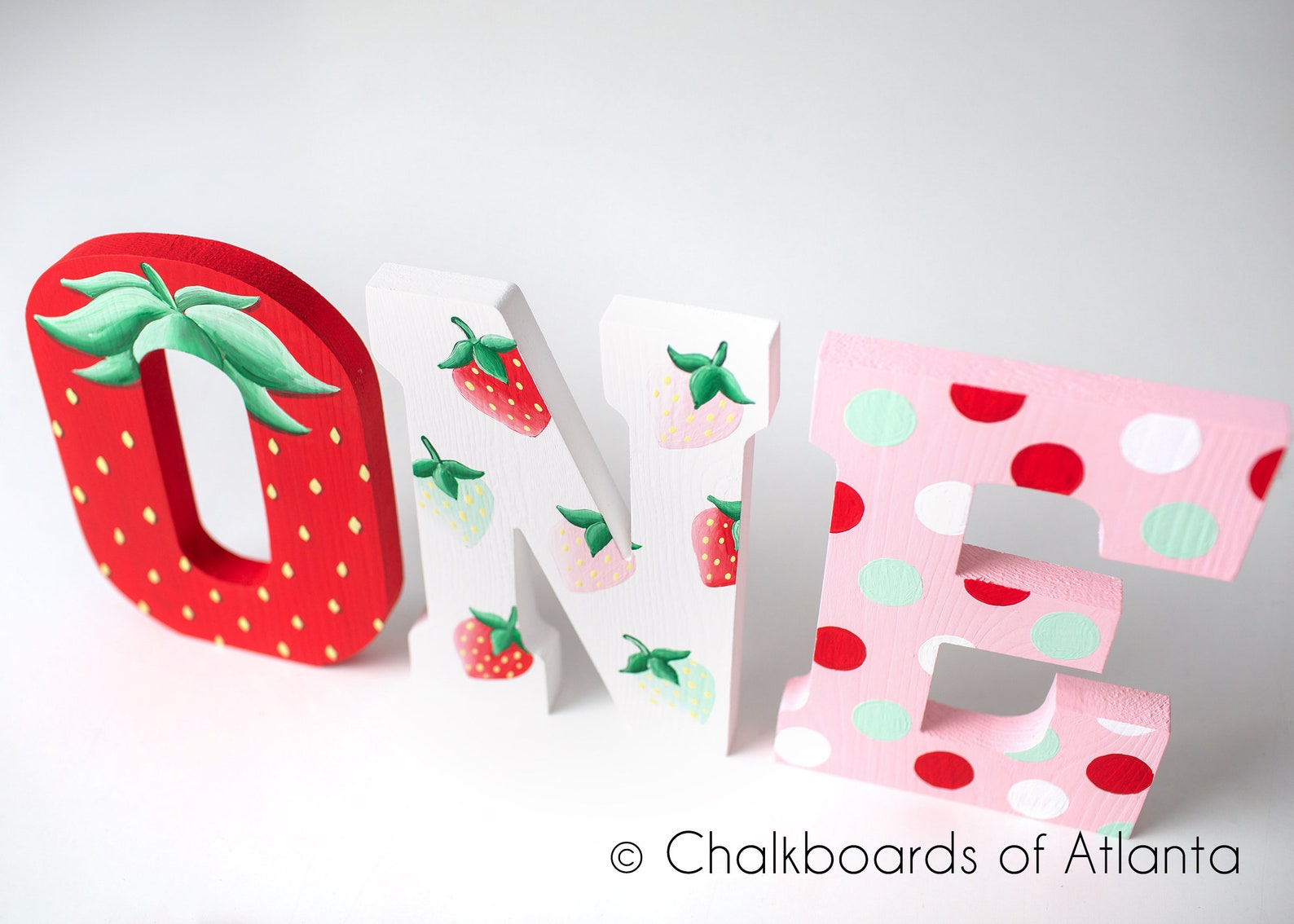 Strawberry 1st Birthday Letters First Birthday Strawberry - Etsy