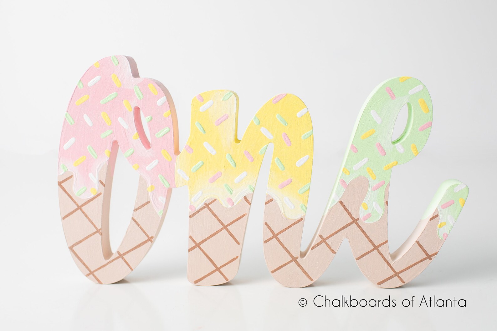 Ice Cream Script Letters Party Decorations Ice Cream - Etsy