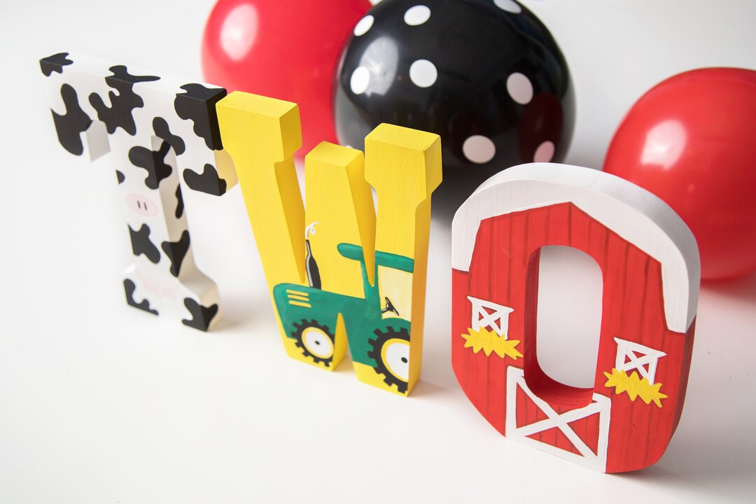Barnyard Birthday Decorations, Farm Birthday, Barnyard TWO Letters ...