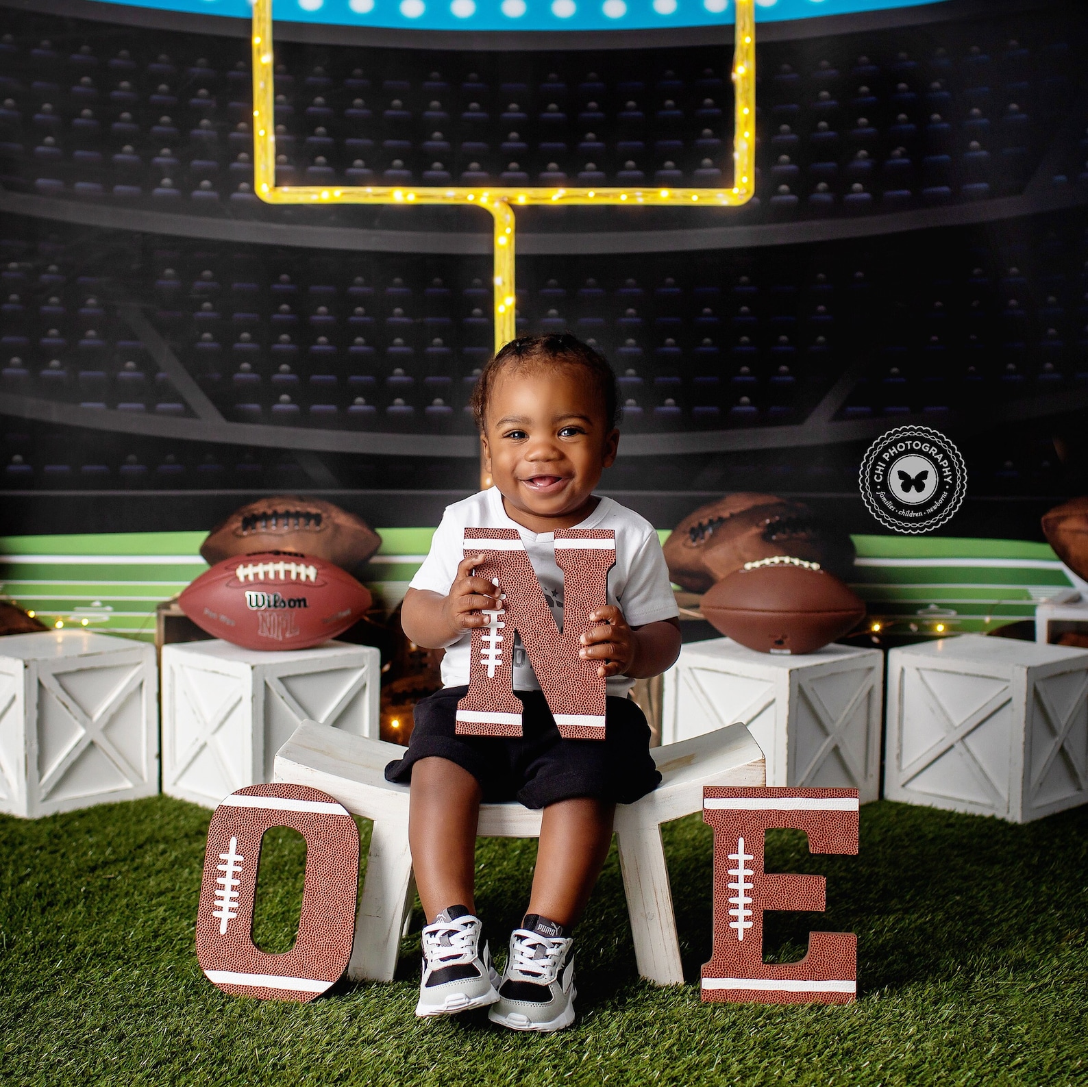 Football 1st Birthday Letters: Hand-painted Wood "one" - Etsy