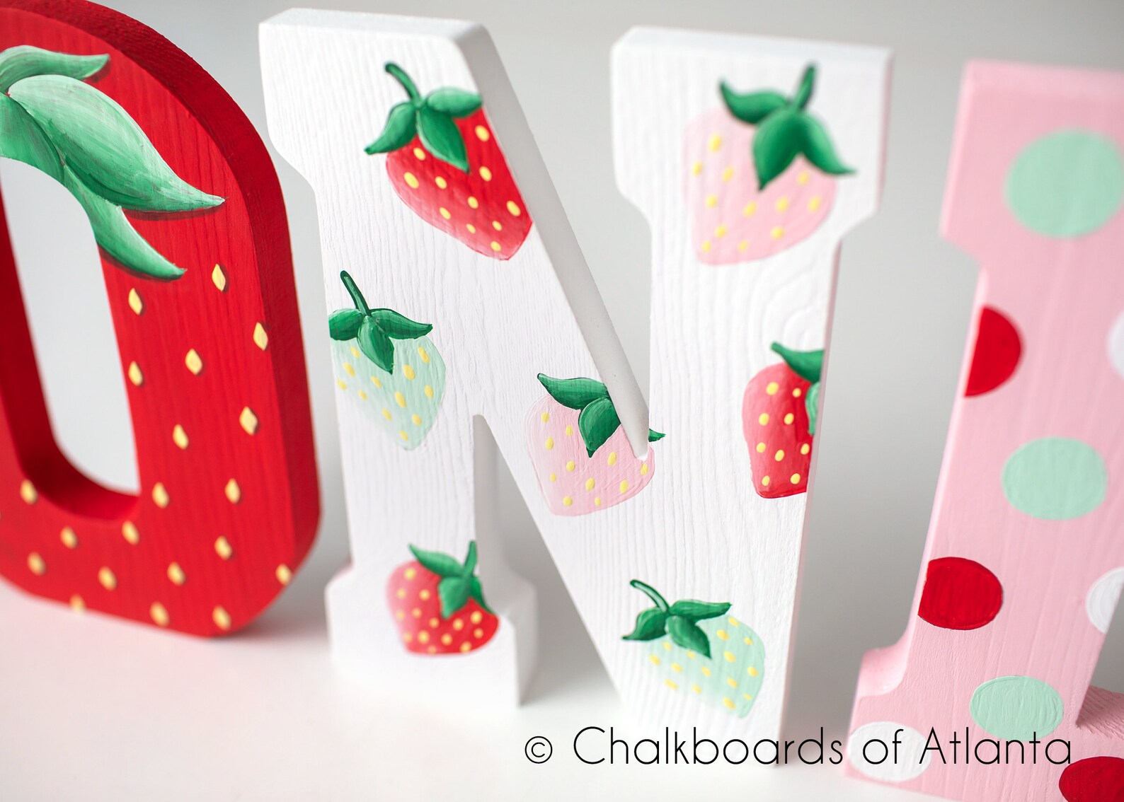 Strawberry 1st Birthday Letters First Birthday Strawberry - Etsy