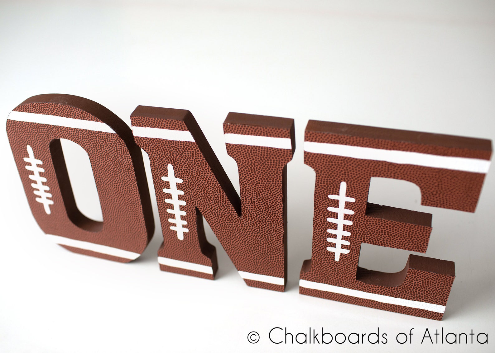Football 1st Birthday Letters: Hand-painted Wood "one" - Etsy