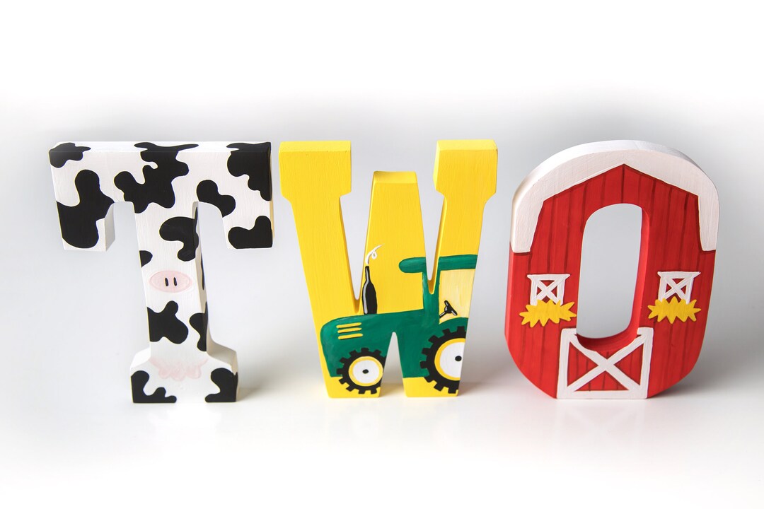 Barnyard TWO Letters: Farm 2nd Birthday Decoration - Etsy