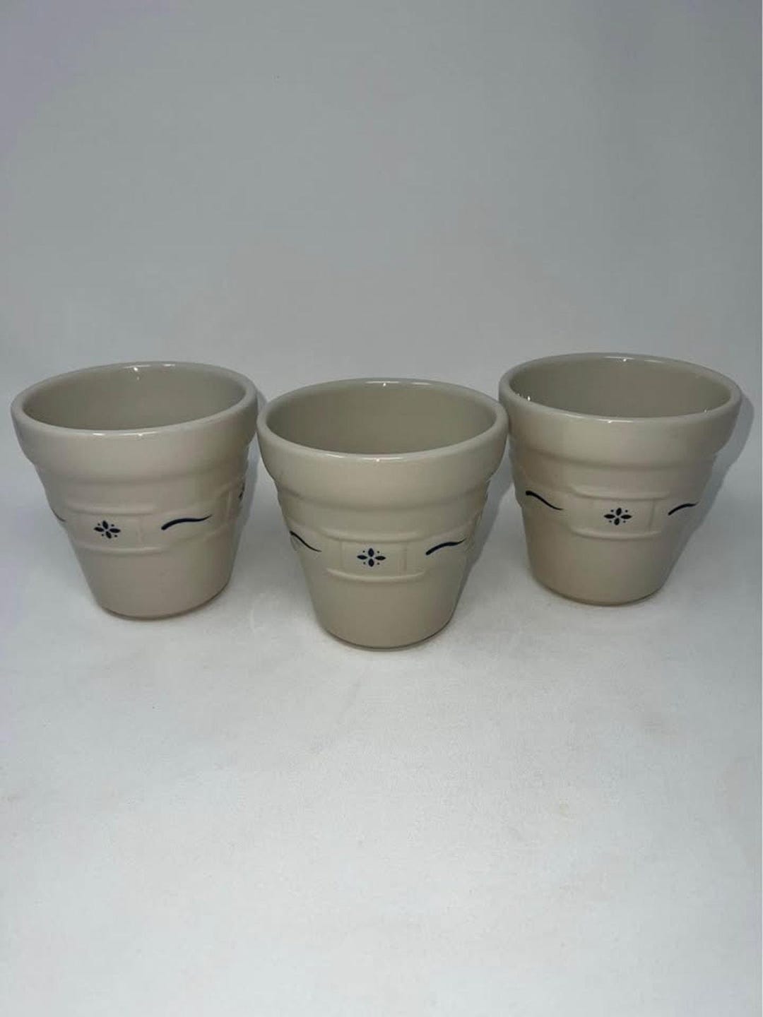 Vintage Longaberger Pottery Flower Pots: Woven Traditions Set of 3 - Etsy
