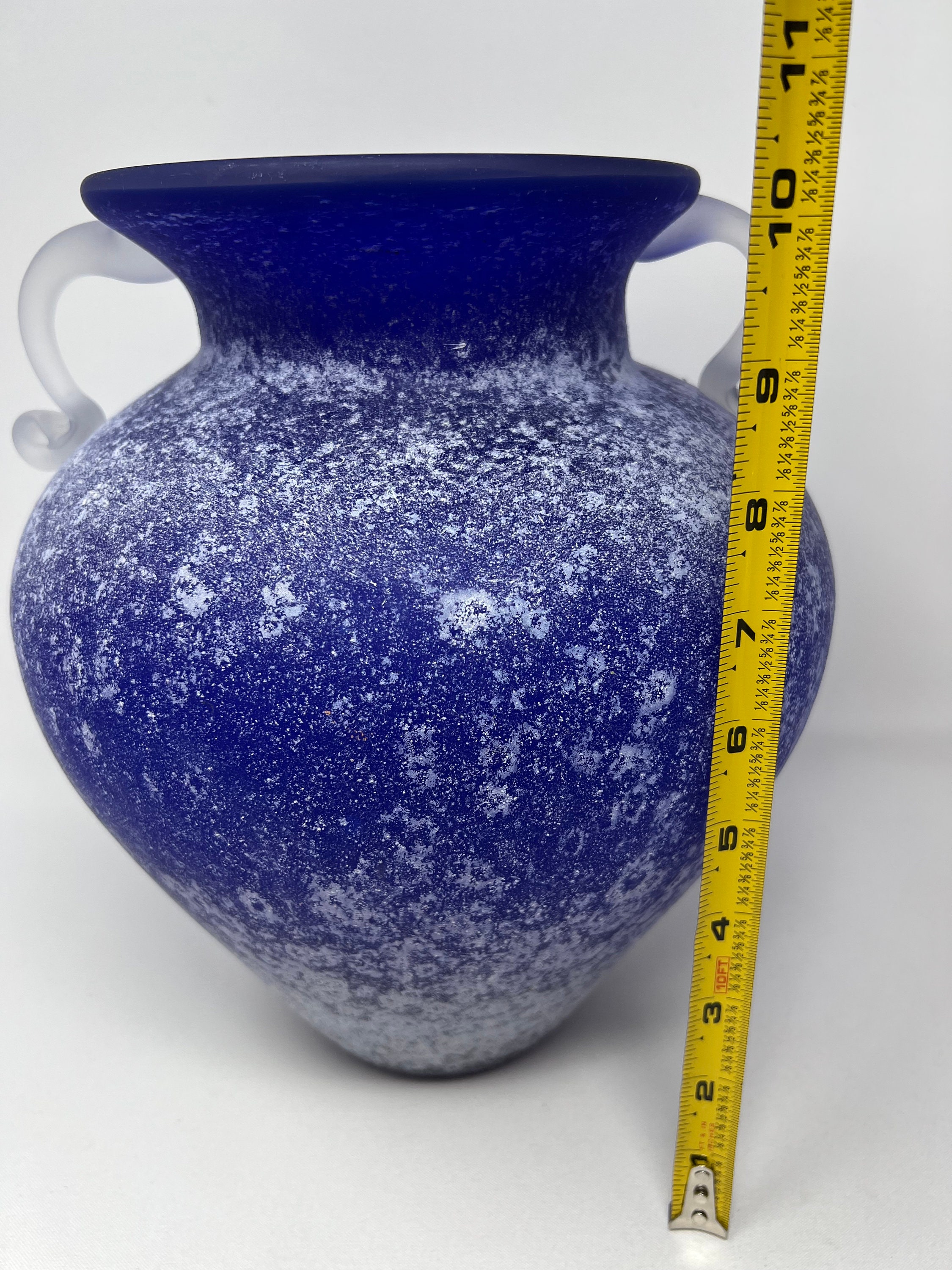 Vintage VICTOR ALEXANDER Hand Blown Glass Cobalt Blue Double Handle ...