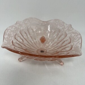 Vintage 3 Footed Pink Depression Glass Reproduction Candy Dish Made in ...