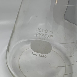 PYREX Glass 2000ml Filtering Flasks Heavy Wall Side Tube 1/2 OD 5340-2L ...