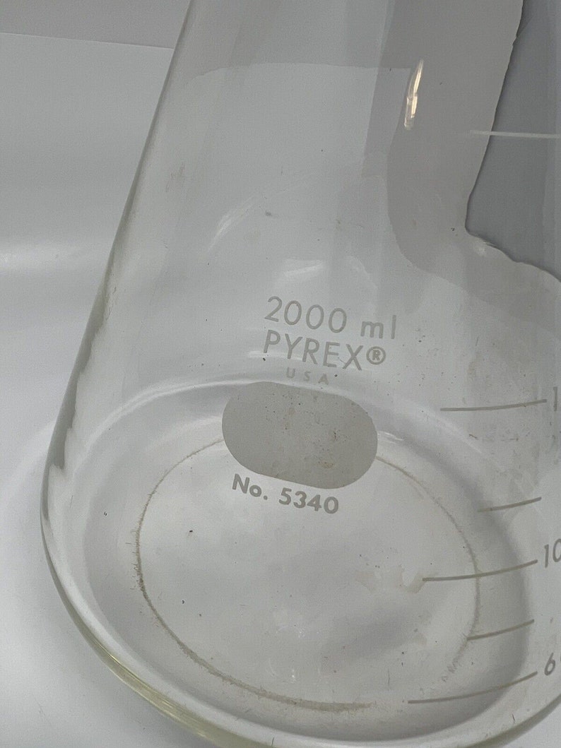 PYREX Glass 2000ml Filtering Flasks Heavy Wall Side Tube 1/2 OD 5340-2L ...