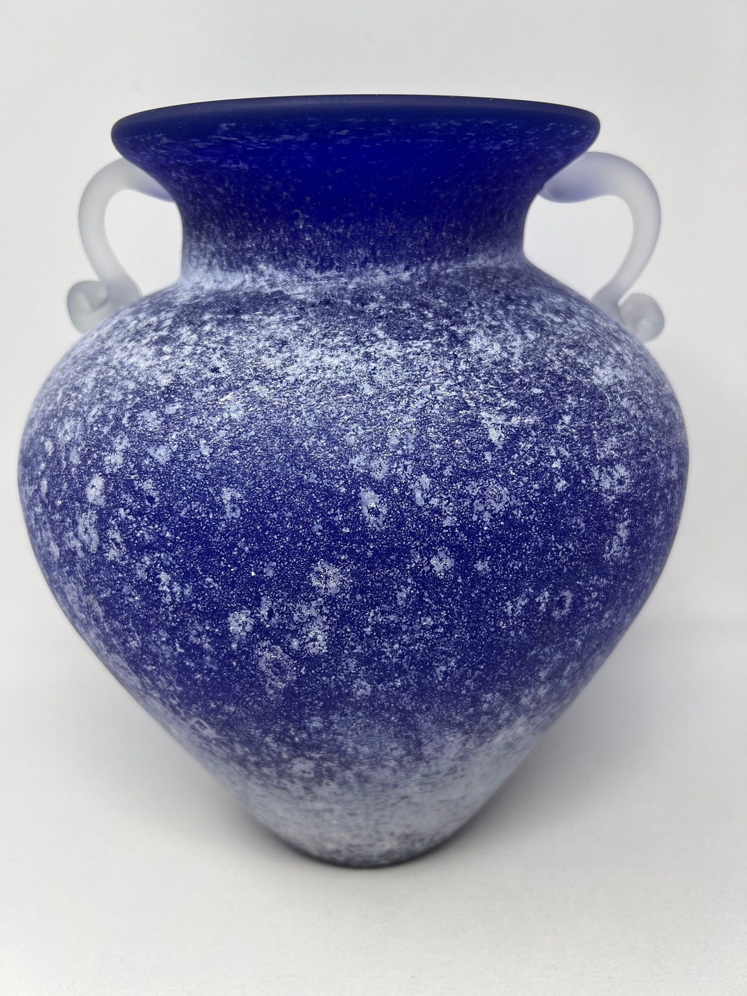 Vintage VICTOR ALEXANDER Hand Blown Glass Cobalt Blue Double Handle ...
