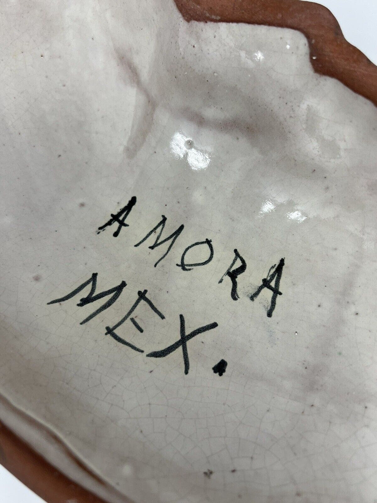 VTG Telavera Amora Mexico Pottery Hand Painted Half Moon Wall Decor ...