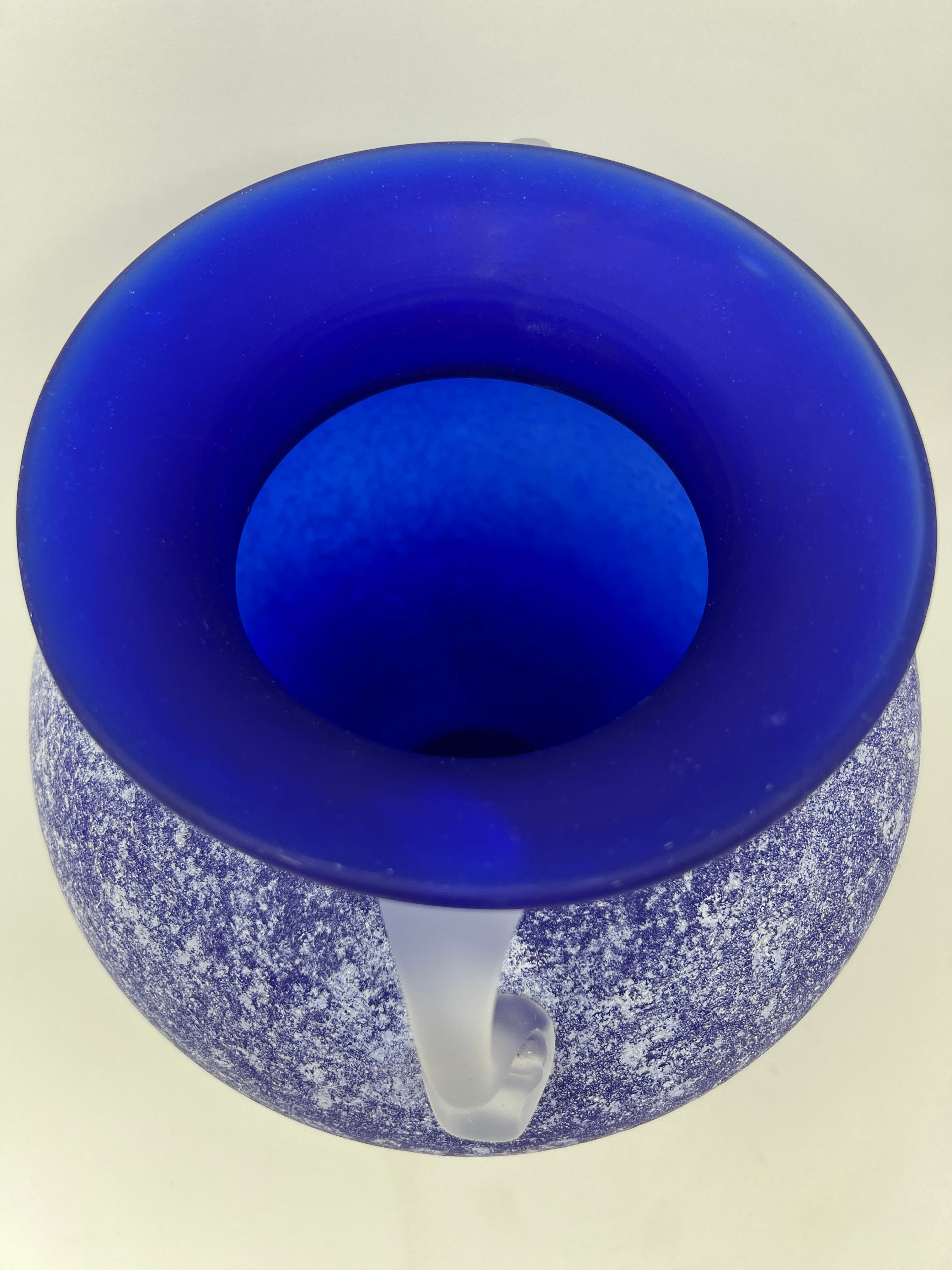 Vintage VICTOR ALEXANDER Hand Blown Glass Cobalt Blue Double Handle ...