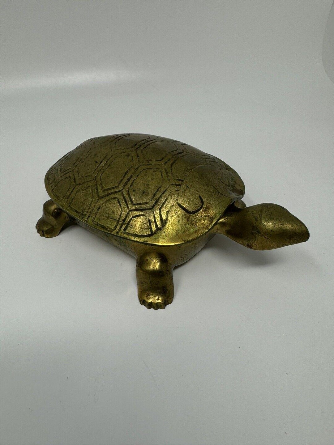 Vintage Solid Brass Turtle Hinged Trinket Box or Hide A Key 6 X 3.5 - Etsy