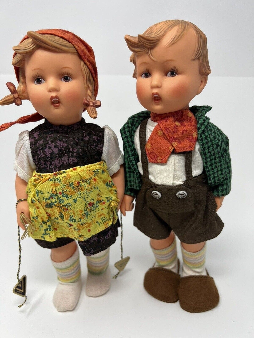 Vtg GOEBEL Hummel Hansel and Gretel Jointed Vinyl Dolls West Germany 11 ...