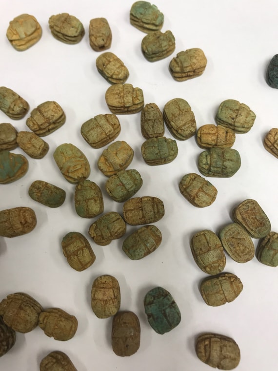 Set of 10 Pieces 11x9 Vintage Clay Egyptian Scarabs From | Etsy