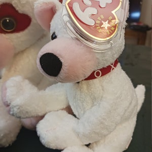 Ty Beanie Babies and Buddies Cupid the White and Red Nappy Love Dog ...