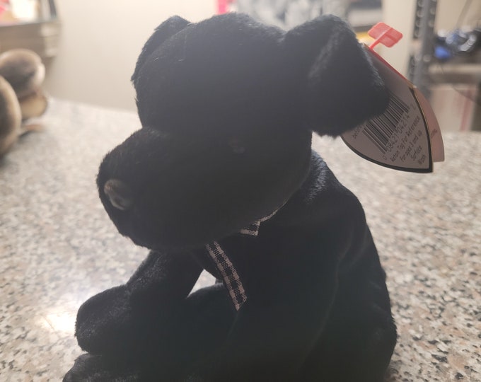 Ty Beanie Babies Luke the Black Labrador Retriever Dog With Checkered ...
