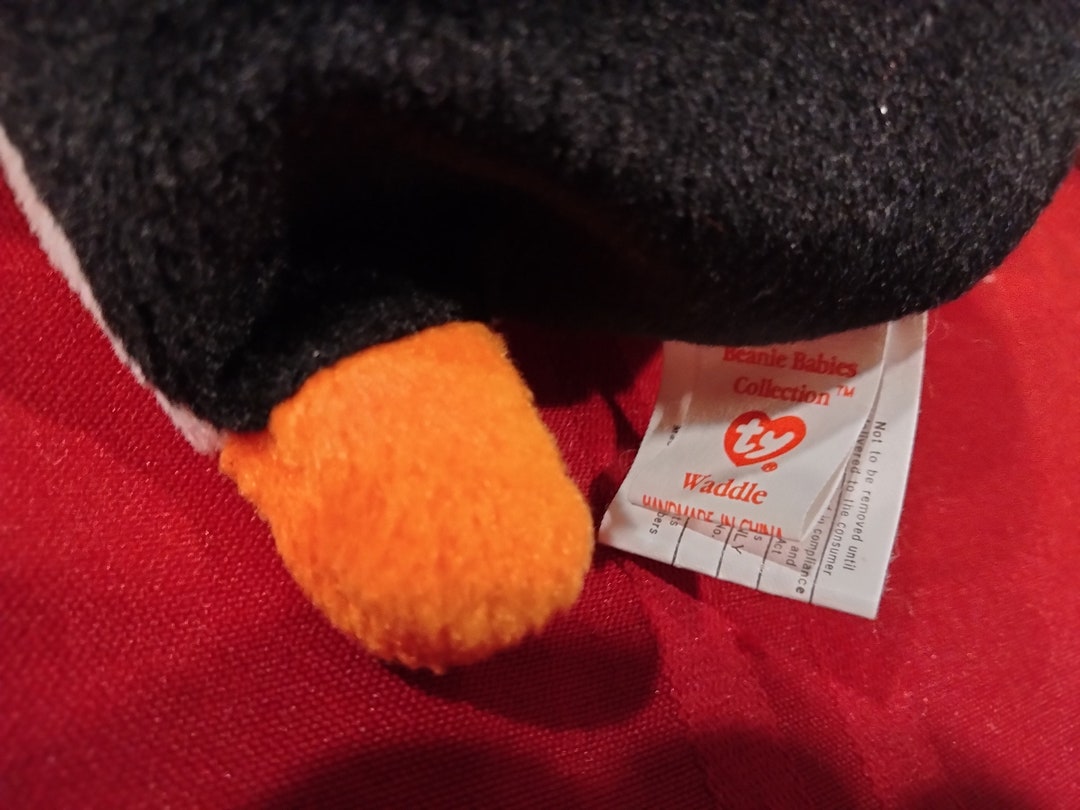 Ty Beanie Babies Waddle the Penguin, Double Tush Tags (canadian Tush ...