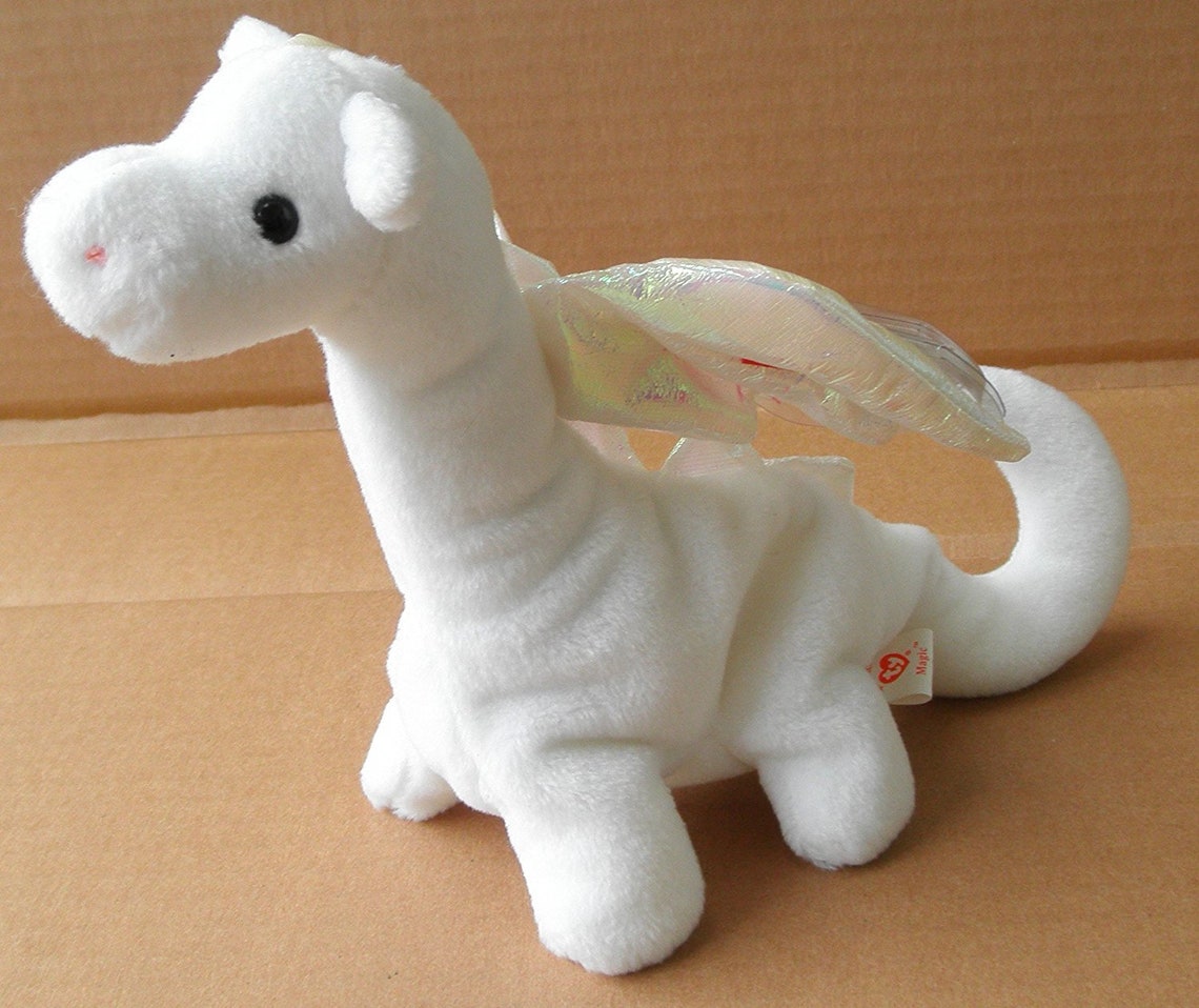 Ty Beanie Babies Magic the White Dragon With Irredescent Wings - Etsy