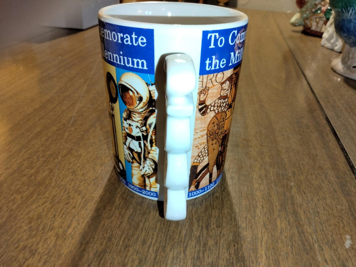 Whimsical Millennium Coffee Mug With Unique 2000 Handle - Etsy