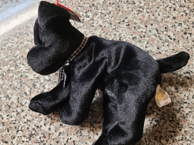 Ty Beanie Babies Luke the Black Labrador Retriever Dog With Checkered ...