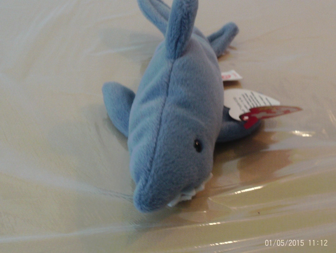 TY Beanie Baby Crunch the Blue and White Shark - Etsy