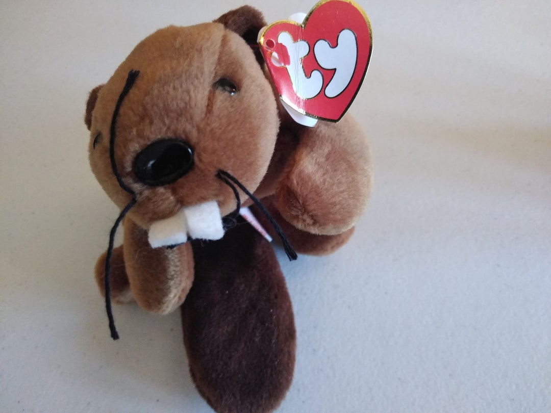 Ty Beanie Babies Bucky the Beaver With 3rd Generation Heart and Tush ...
