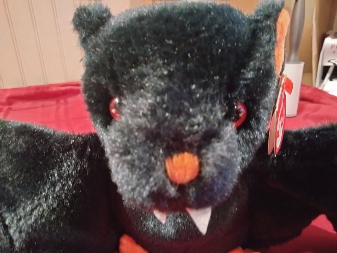 Ty Beanie Buddies Classics Bat-e the Black and Orange Halloween Bat ...