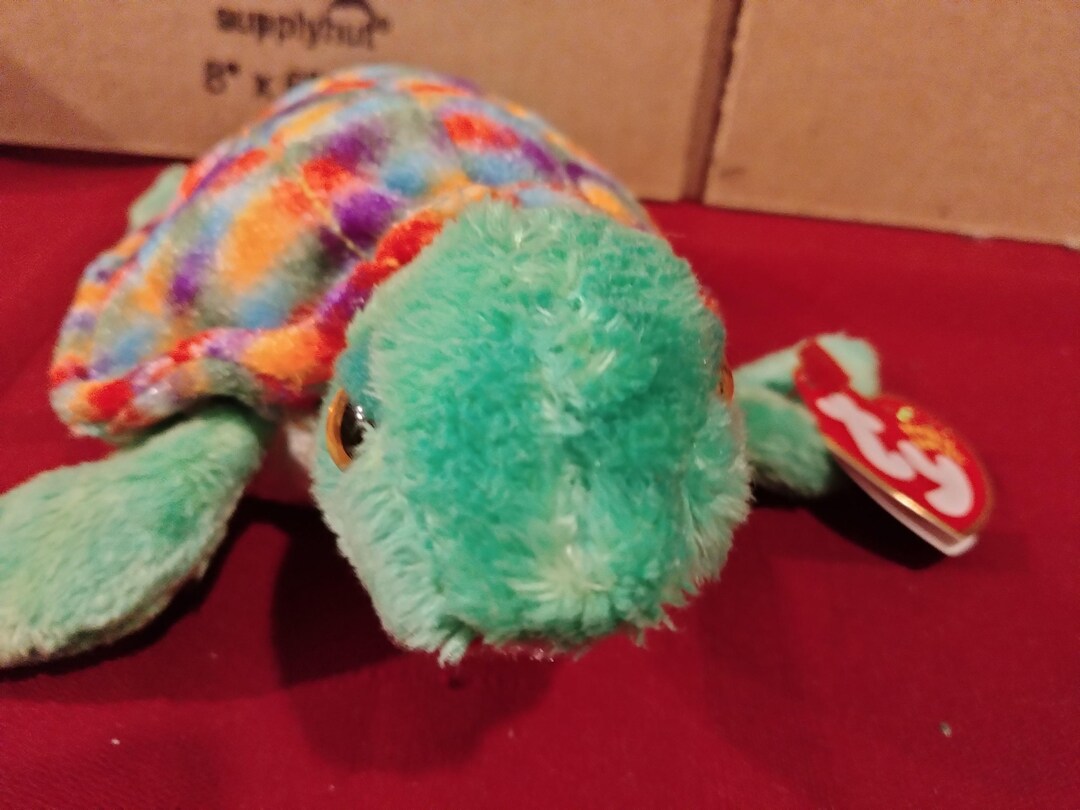 Ty Beanie Babies Zoom the Soft, Plushy Green and Plaid Turtle - Etsy