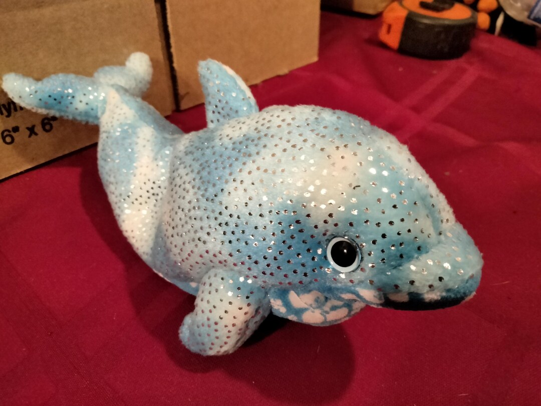 Ty Beanie Babies Docks the Sparkly Blue and Silver Dolphin - Etsy