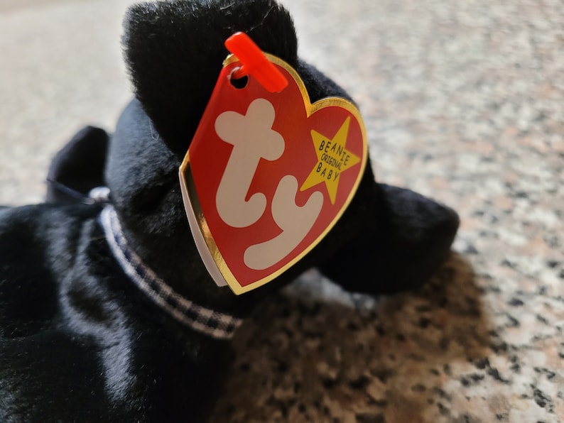 Ty Beanie Babies Luke the Black Labrador Retriever Dog With Checkered ...