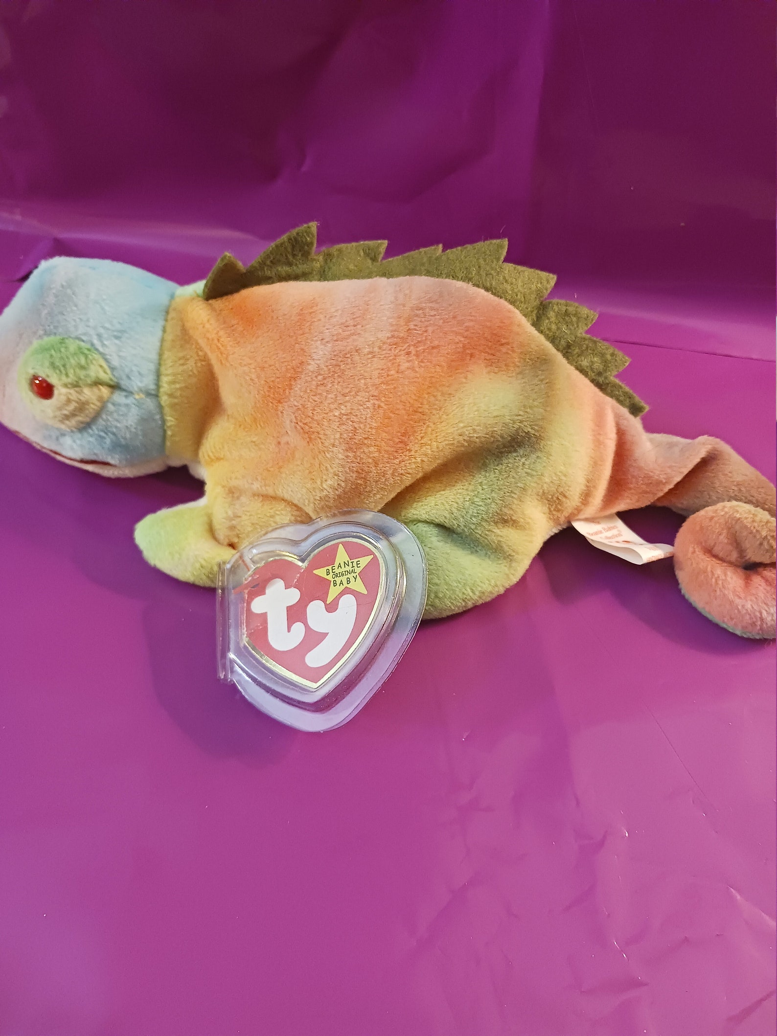 Ty Beanie Babies Iggy the Tye Dye Iguana With Green Spikes - Etsy