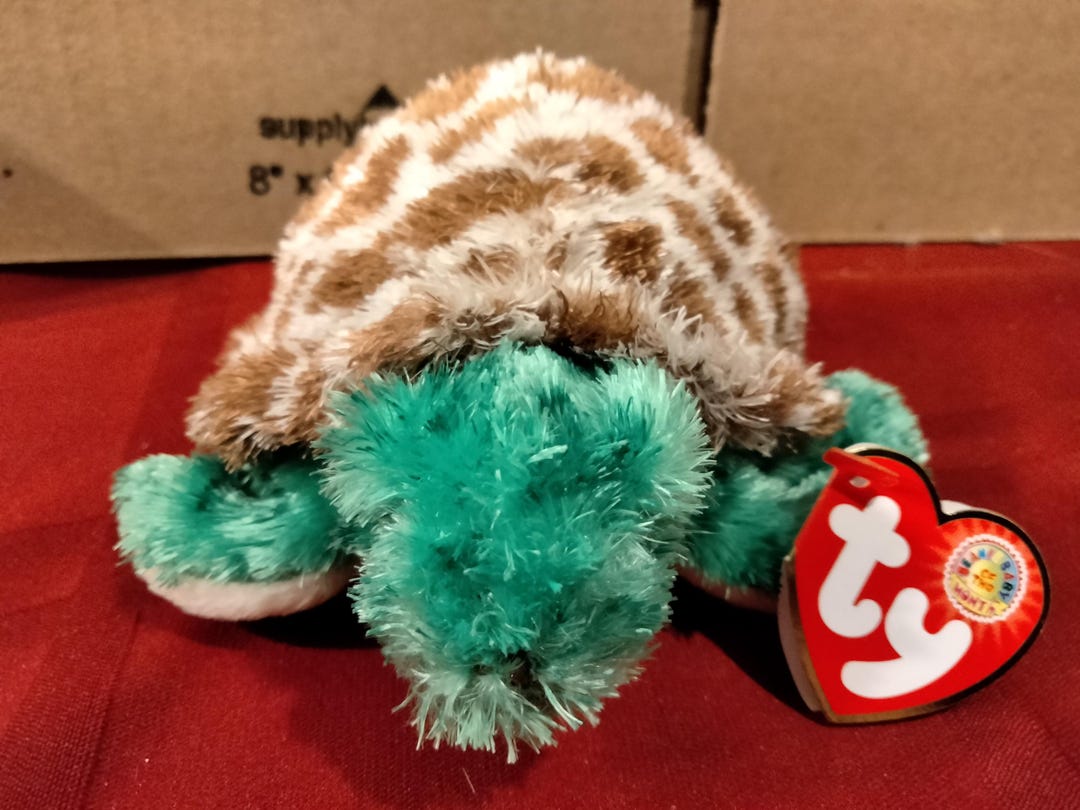 Ty Beanie Babies Tortuga the Green and Brown Fluffy Soft Turtle BBOM - Etsy