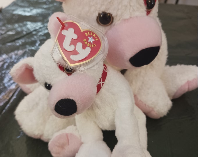 Ty Beanie Babies and Buddies Cupid the White and Red Nappy Love Dog ...