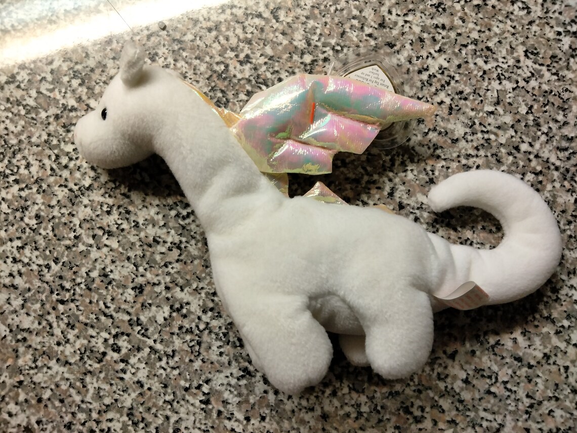 Ty Beanie Babies Magic the White Dragon With Iridescent Wings - Etsy