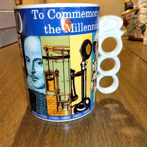 Whimsical Millennium Coffee Mug With Unique 2000 Handle - Etsy