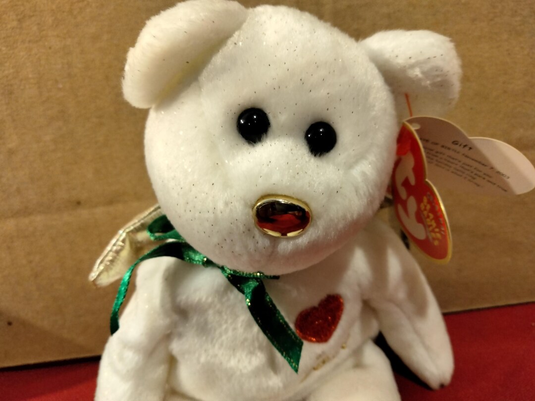 Ty Beanie Babies Gift the Christmas Holiday Bear Gold Nose and Wings ...