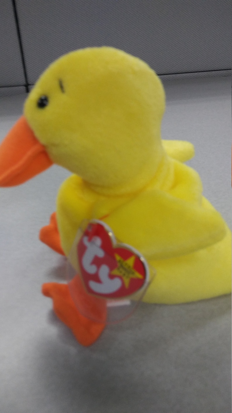 Ty Beanie Babies Quackers the Yellow Duck With Orange Feet and - Etsy