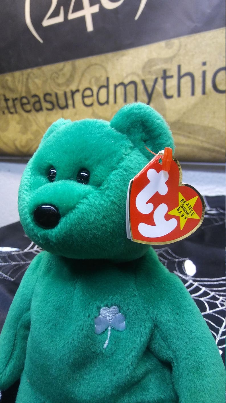 Ty Beanie Babies' Erin the Irish Good Luck Green Bear, With Shamrock - Etsy