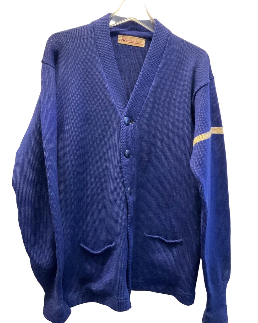 Varsity Sweater 1950s Dark Blue Wool Maxwells Athletic Goods - Etsy