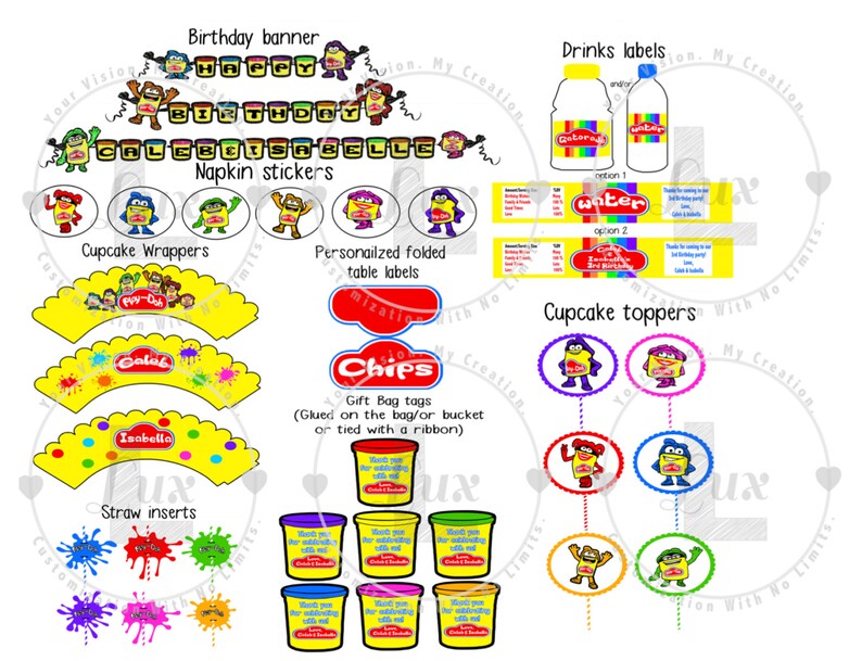 Playdoh Birthday Supplies - Etsy