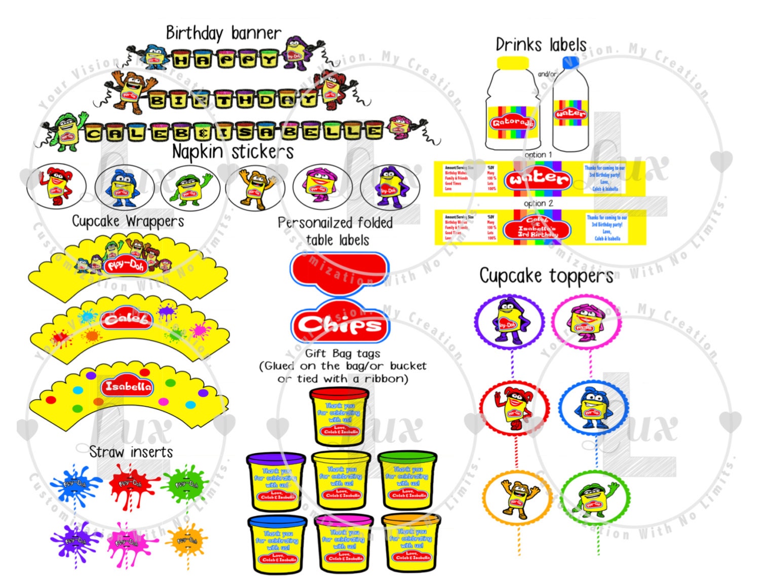 Playdoh Birthday Supplies - Etsy